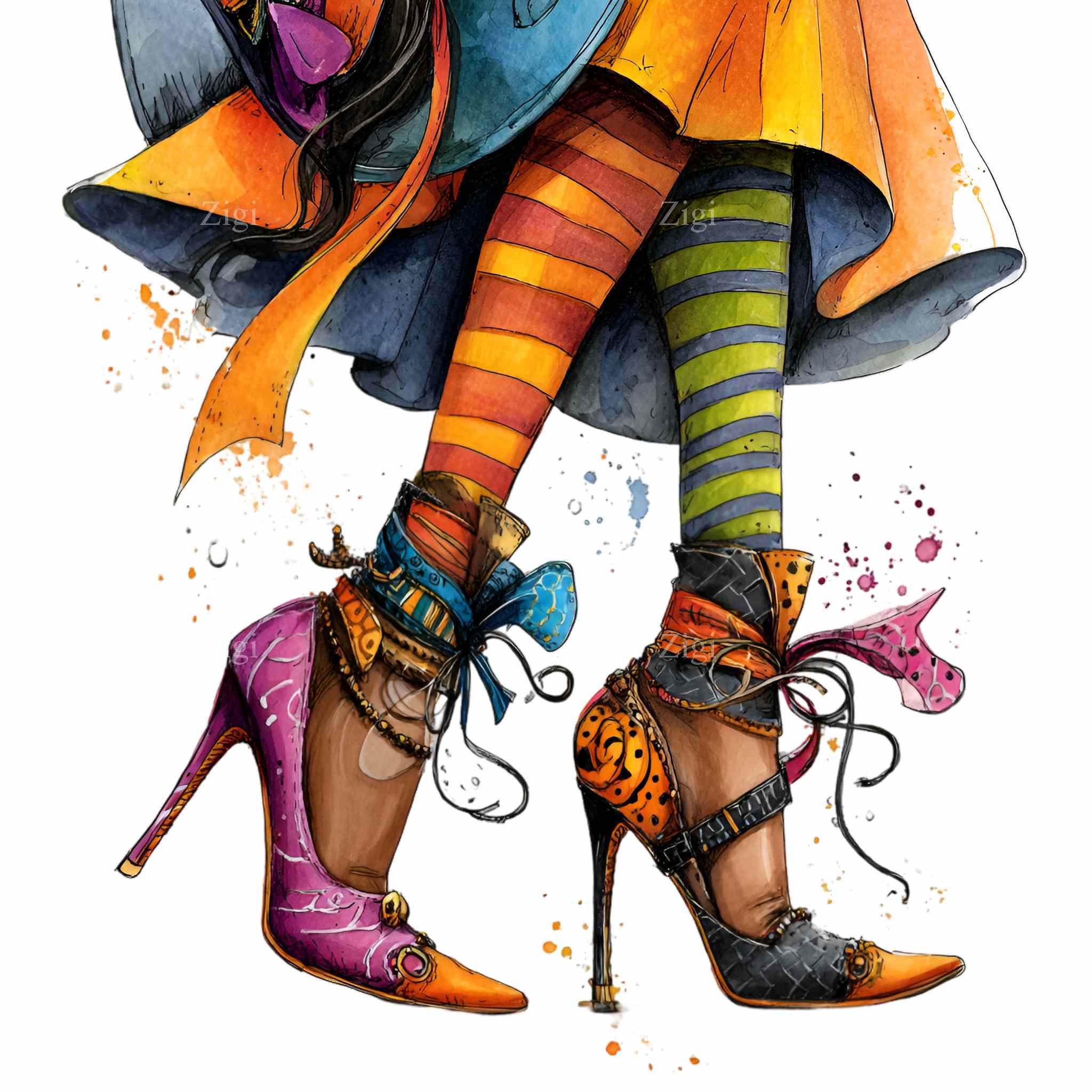 14 PNG Witch Shoes Clipart – Colorful Heels PNG – Funky Halloween ...