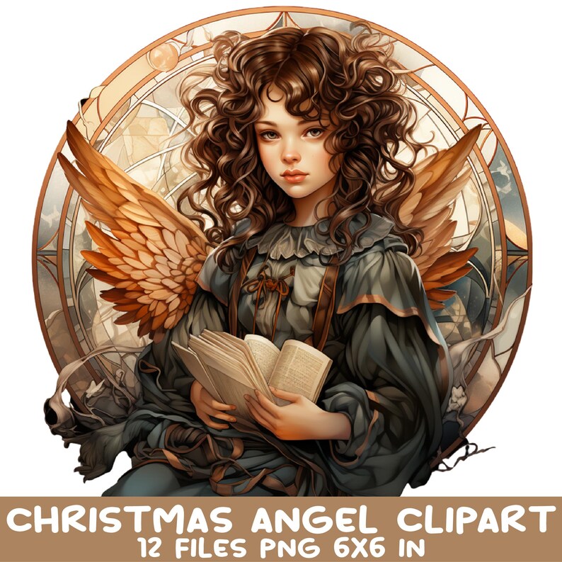12 imágenes prediseñadas de ángel navideño PNG: ilustración elegante ...