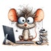 Mouse Office Computer Clipart, 12 PNG Funny Animal Lovers Gift Images ...