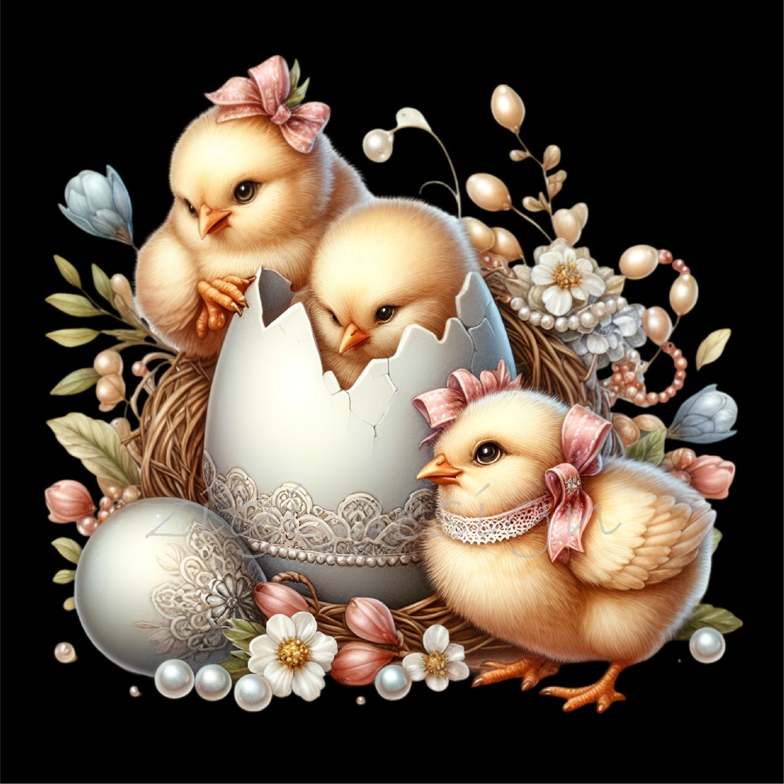 10 PNG Easter Chicks Clipart – Baby Chick Egg Illustration, Spring Farm ...