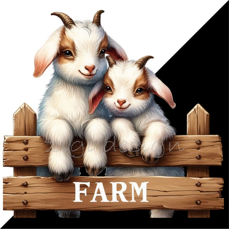 10 PNG Farm Goats Clipart, Country Animal Illustration (digital ...