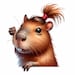12 Capybara Peeking PNG Clipart, Whimsical Capybara With Top Knot ...