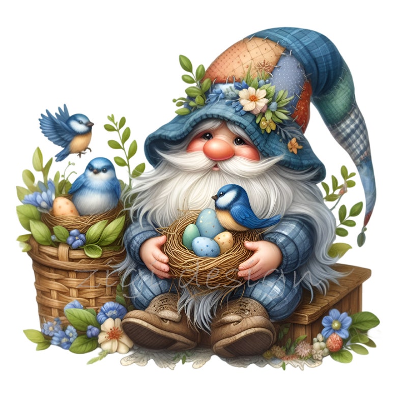 10 PNG Easter Gnome Bird PNG, Garden Clipart, Spring Nest - Etsy