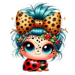 Ladybug Clip Art, Leopard Print Bow Clipart, 15 PNG Animal Print ...
