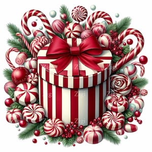 Festive Candy Cane Clipart | 12 Red and White Christmas Candy ...