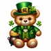 12 Irish Bear Clipart PNG, St. Patrick's Day Bear With Shamrocks and ...