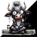 12 PNG Gothic Cow Clipart – Punk Cow PNG – Funny Edgy Animal Art for ...