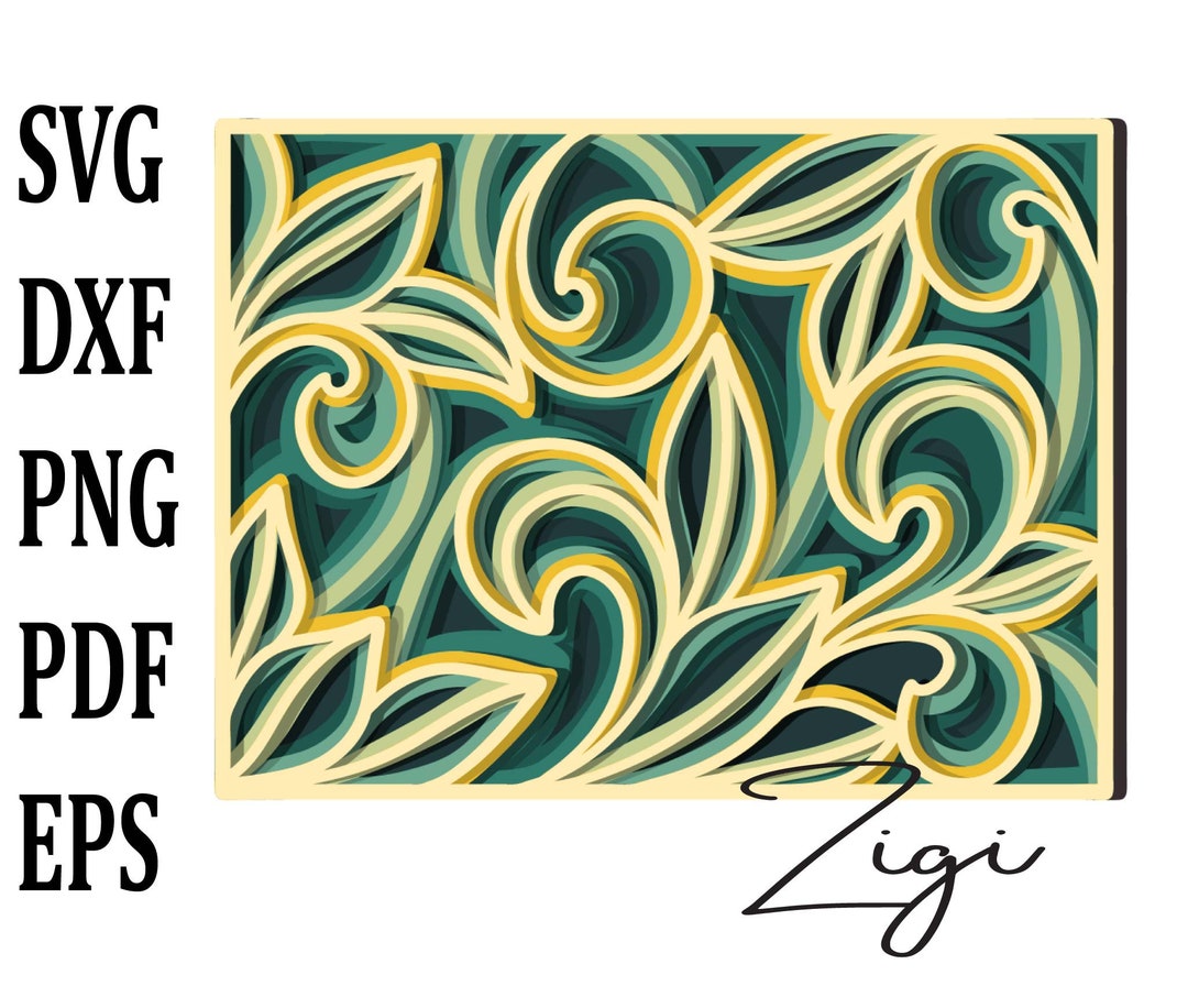 3d Leaves Svg, Dxf, Layered Flower Mandala, Vector Art - Etsy