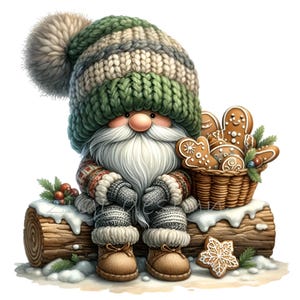 Winter Gnome Clipart PNG - 12 Christmas Gnome With Knit Hat ...
