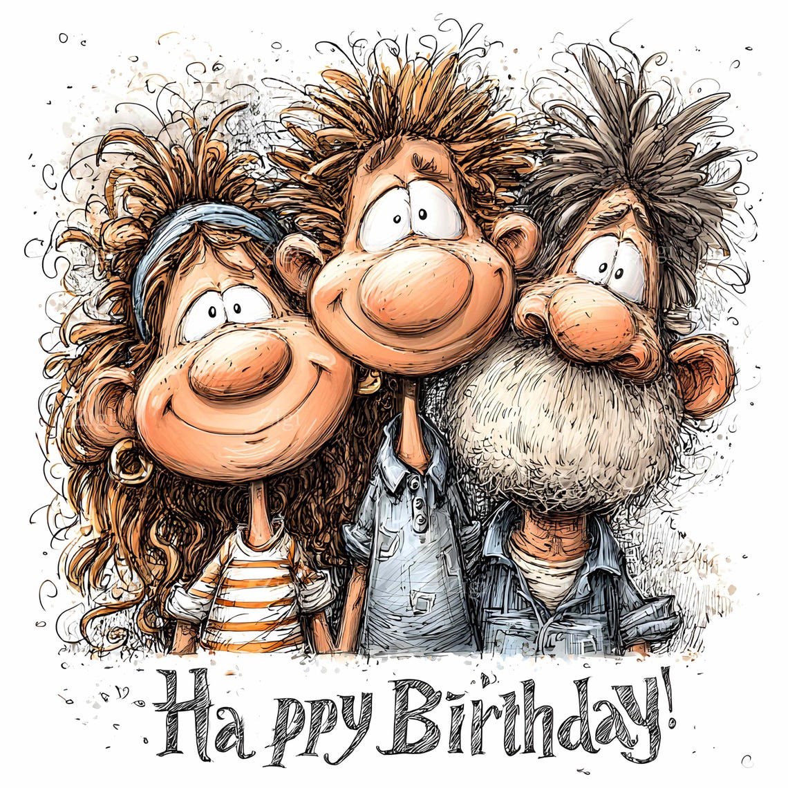 10 JPEG Funny Birthday Clipart – Cartoon People JPG – Quirky ...