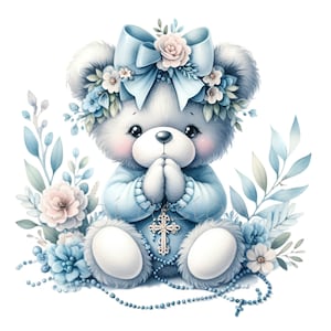 15 PNG Rosary Bear Clipart – Cute PNG Illustration – Christian Nursery ...