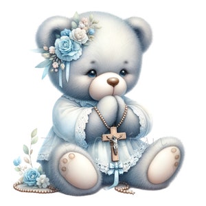 15 PNG Rosary Bear Clipart – Cute PNG Illustration – Christian Nursery ...