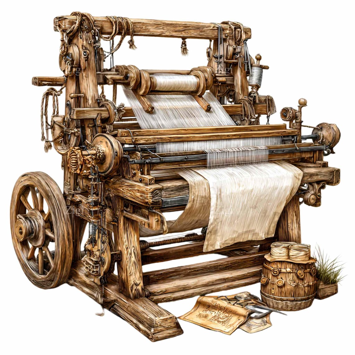 16 PNG Medieval Weaving Loom – Vintage Workshop PNG Clipart ...