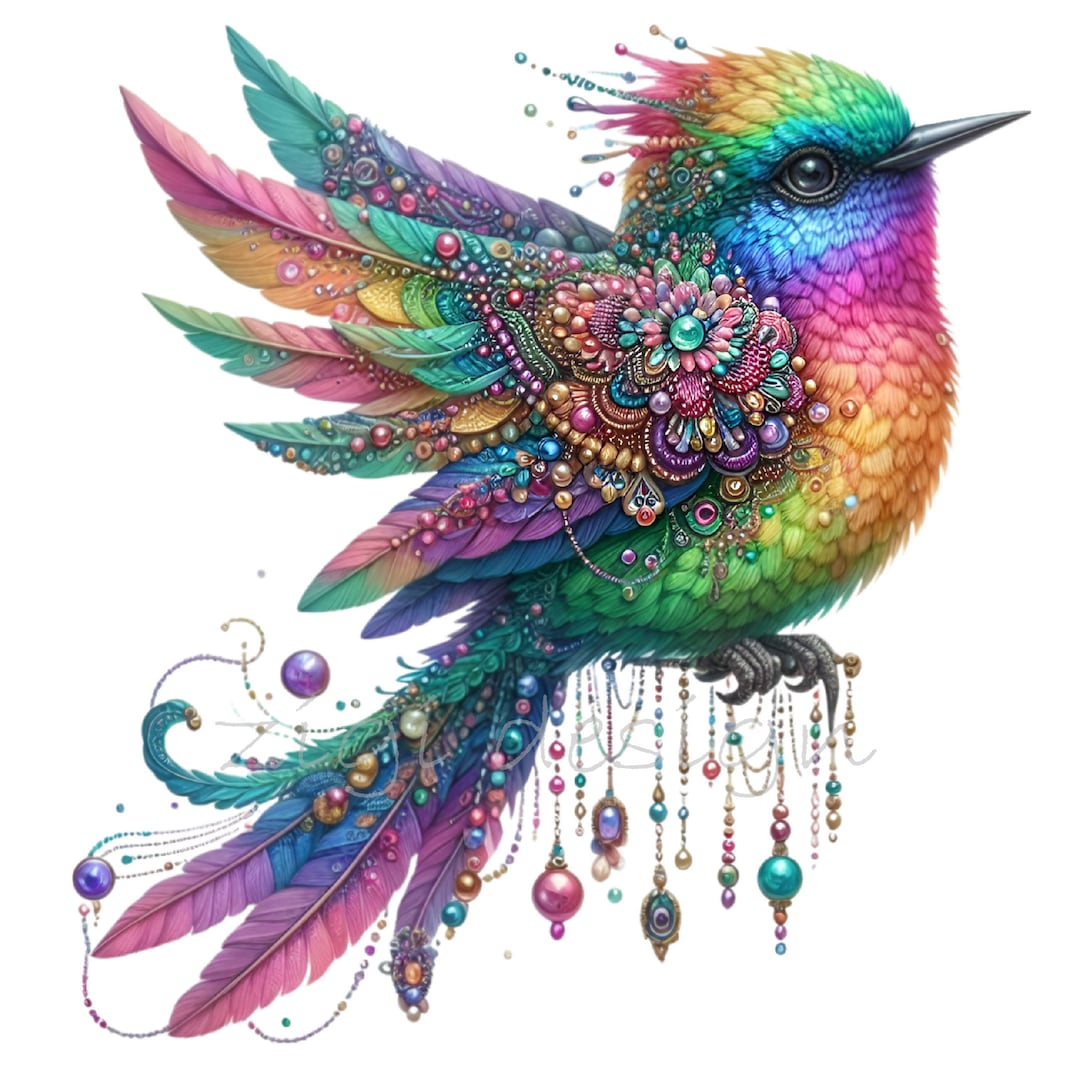 Rainbow Bird Clipart, 12 PNG Colorful Bird Clip Art - Etsy