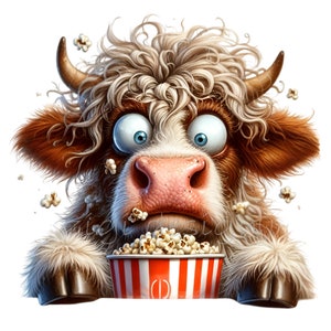 Comics Cow Eating Popcorn Clipart, 10 PNG Funny Farm Animal Cartoon ...