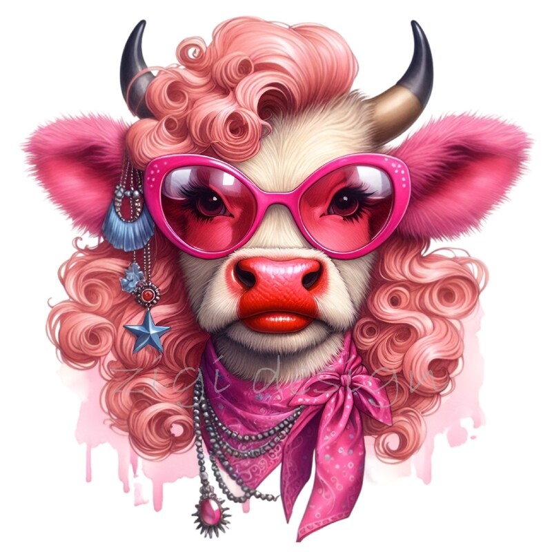 Pink Cow - Etsy