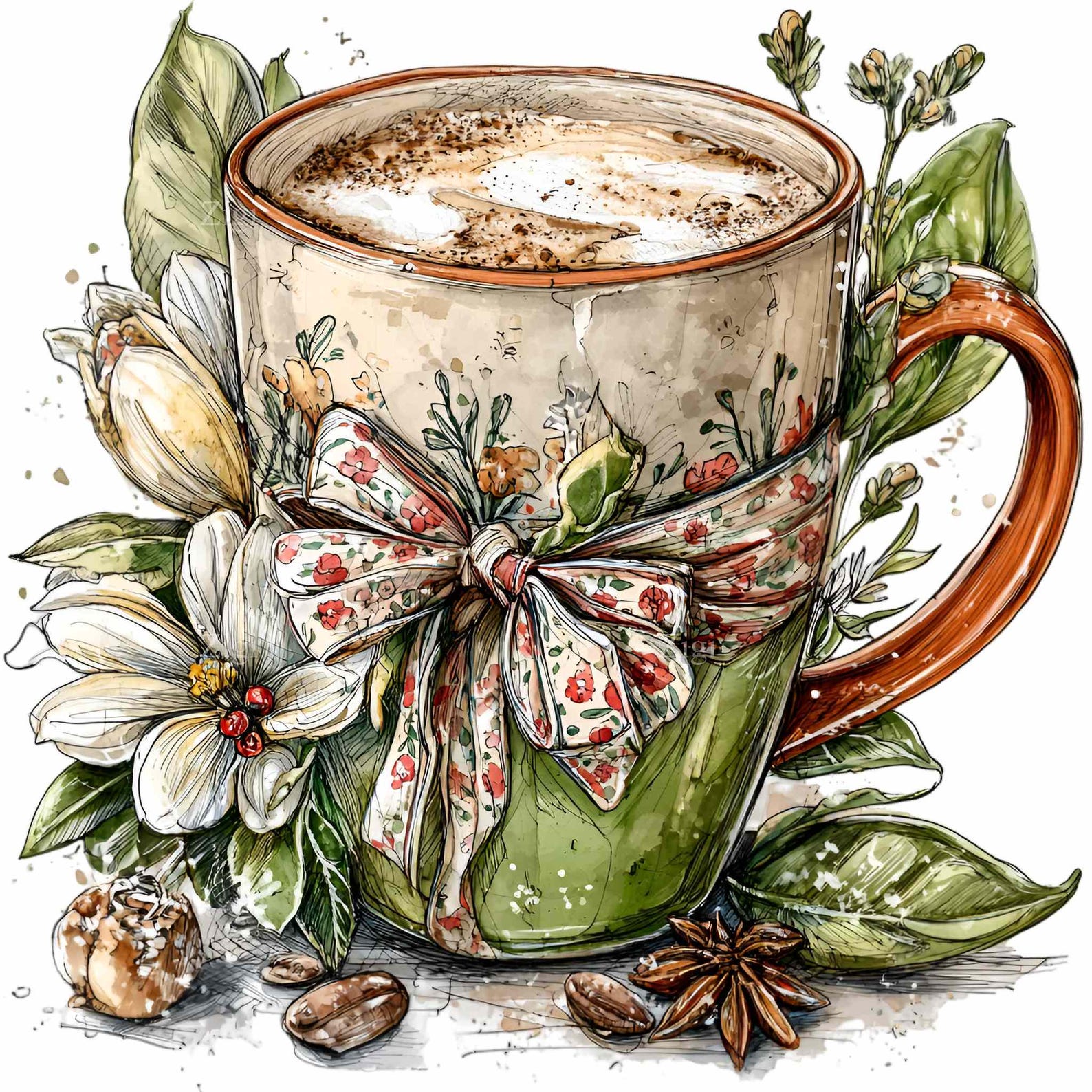 10 PNG Winter Drink – Hot Cocoa Clipart – Christmas Mug PNG for Cards ...