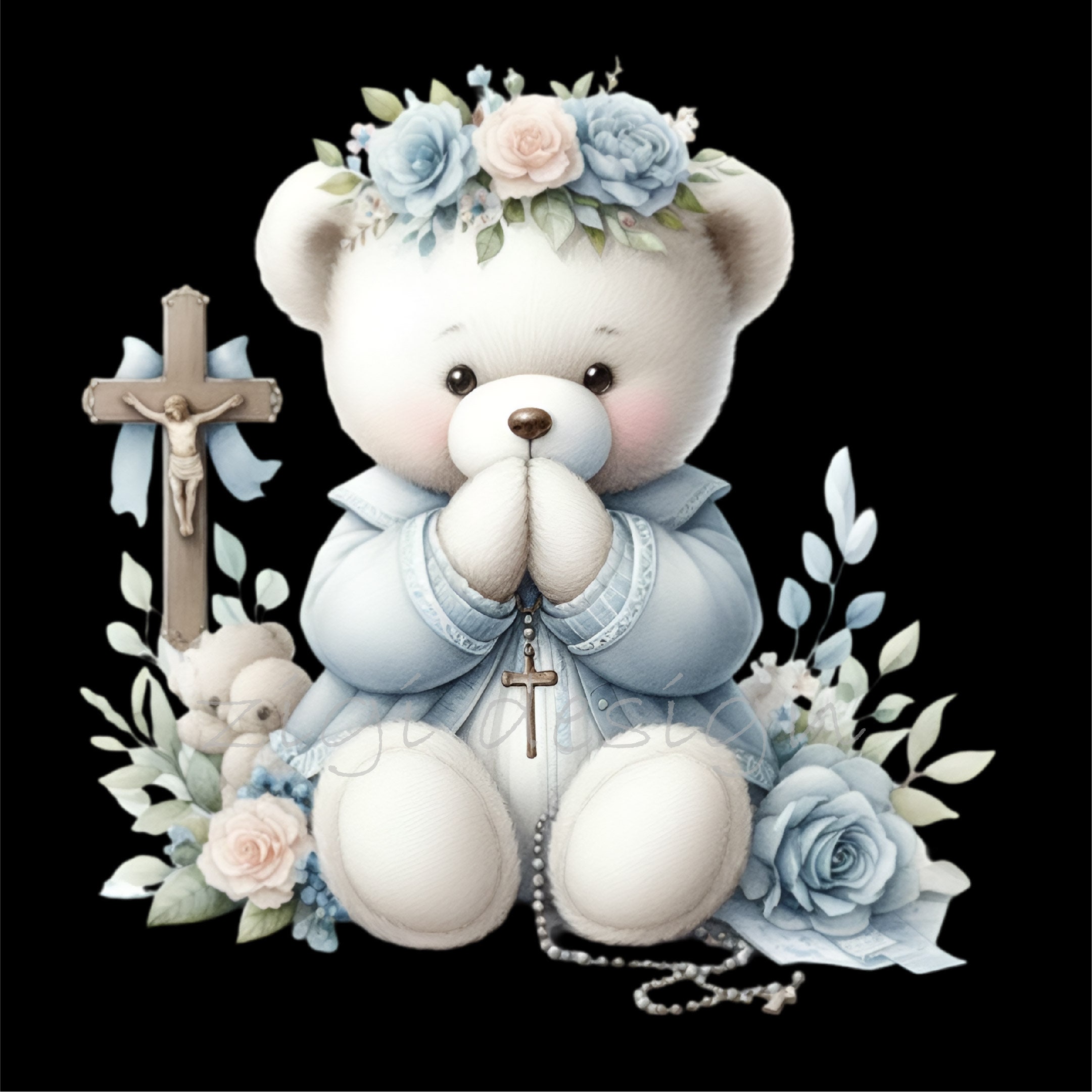 15 PNG Rosary Bear Clipart – Cute PNG Illustration – Christian Nursery ...