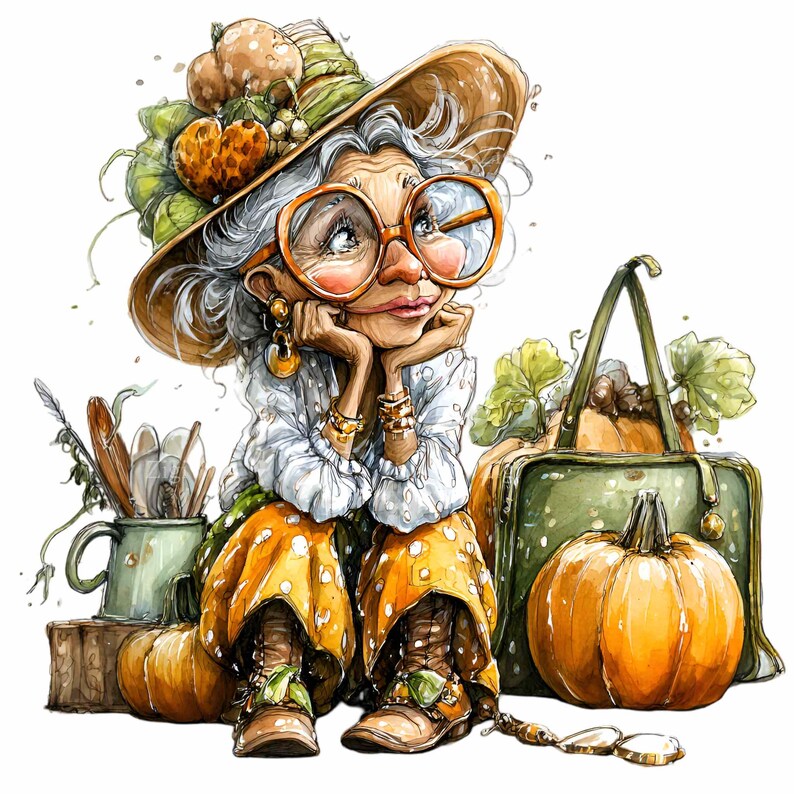 10 PNG Grandma Gardener Pumpkin Fall Harvest Sublimation Craft - Etsy