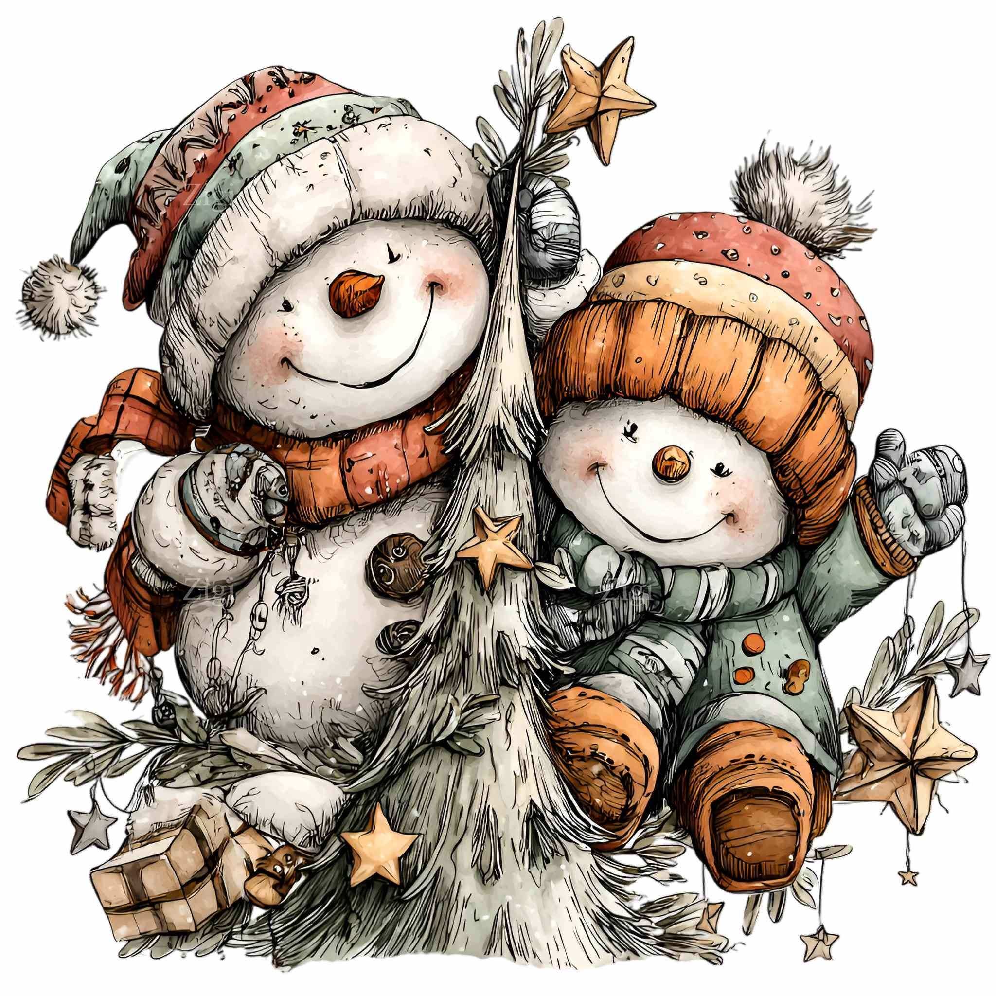 15 PNG Winter Snowman Clipart – Christmas Snowmen PNG – Holiday Art for ...