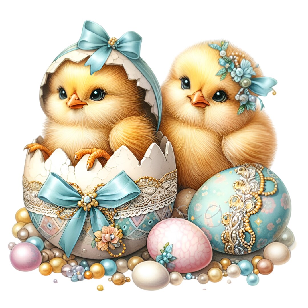 Chick Clipart, Hatching Clip Art, 10 PNG Watercolor Baby Chicken Clip ...