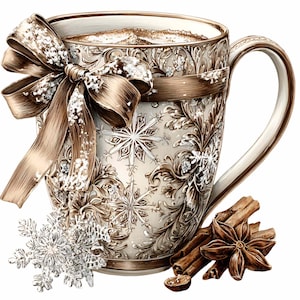 12 PNG Snowflake Cup – Winter Hot Cocoa Mug PNG Clipart for Holiday ...