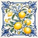 Lemon Tile Clipart Bundle, 10 Mediterranean Azulejo Portuguese Blue Tiles Digital Paper ...