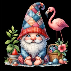 12 PNG Tropical Gnome Clipart - Flamingo PNG Illustration - Summer ...