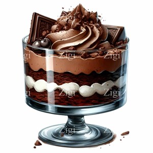 Decadent Chocolate Layered Dessert Clipart, 12 Whipped Cream and ...