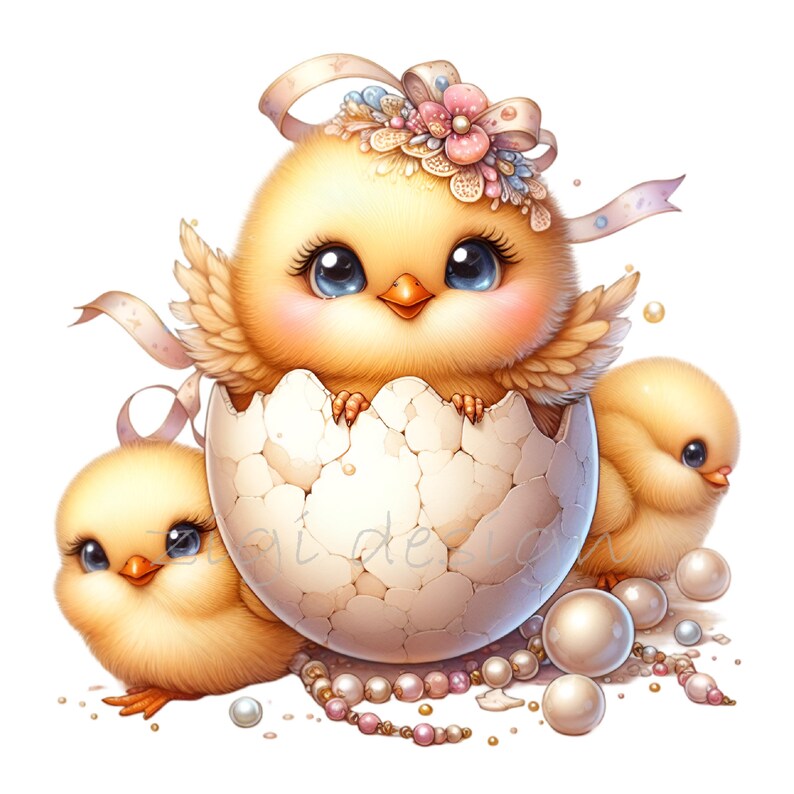 10 PNG Baby Chick Clipart – Easter Egg Hatchling Illustration, Spring ...