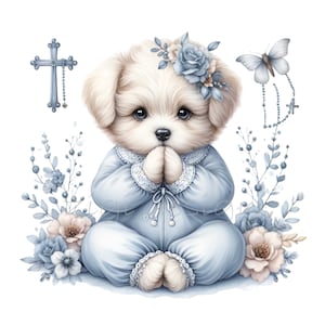 12 Praying Puppy Clipart PNG, Cute Puppy in Prayer, Religious Dog ...