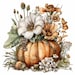 15 PNG Autumn Floral Pumpkin Clipart – Fall Bouquet & Harvest ...