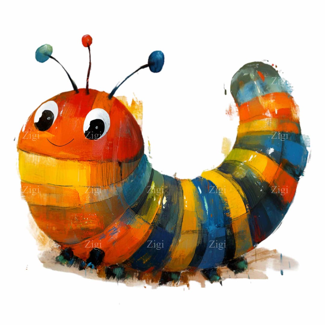 20 Colorful Caterpillar PNG Clipart - Hand-painted Whimsical Style ...