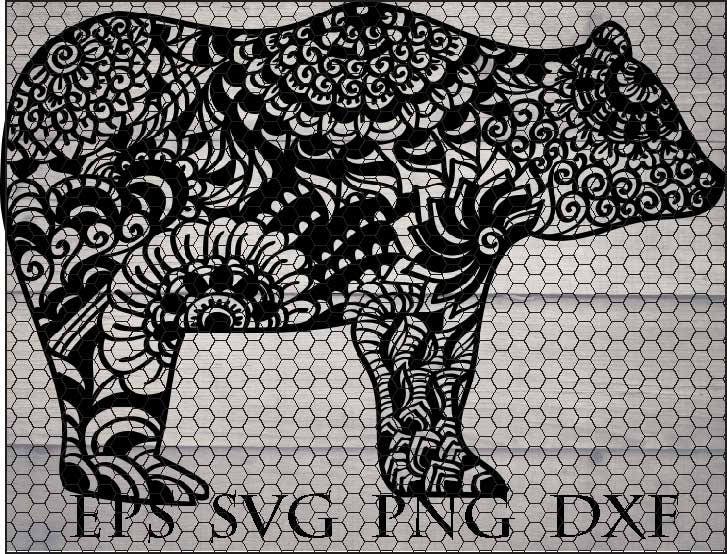 Bear Svg Mandala Svg Mom Svg Animal Zentangle Svg Cricut | Etsy