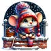 Winter Mouse PNG Clipart 12 Adorable Cartoon Mouse in Snowy Scene With ...