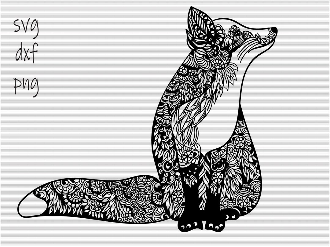 Mandala Fox SVG PNG Cute Wild Animal Sitting Fox Intricate - Etsy Canada