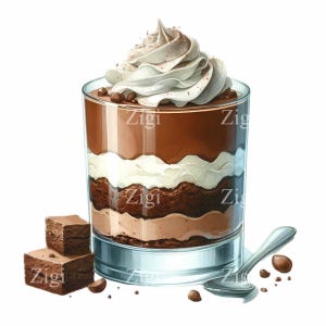 Decadent Chocolate Layered Dessert Clipart, 12 Whipped Cream and ...
