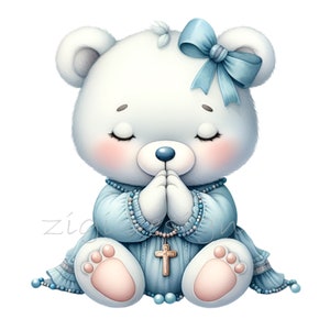Adorable Praying Bear Clipart Cute Digital Illustration 19 PNG for ...