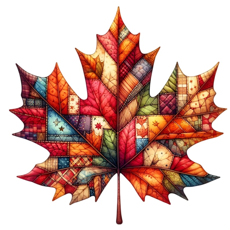 12 Fall Leaf PNG Clipart - Intricate Autumn Maple Leaf With Tribal ...