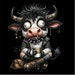 12 PNG Gothic Cow Clipart – Punk Cow PNG – Funny Edgy Animal Art for ...