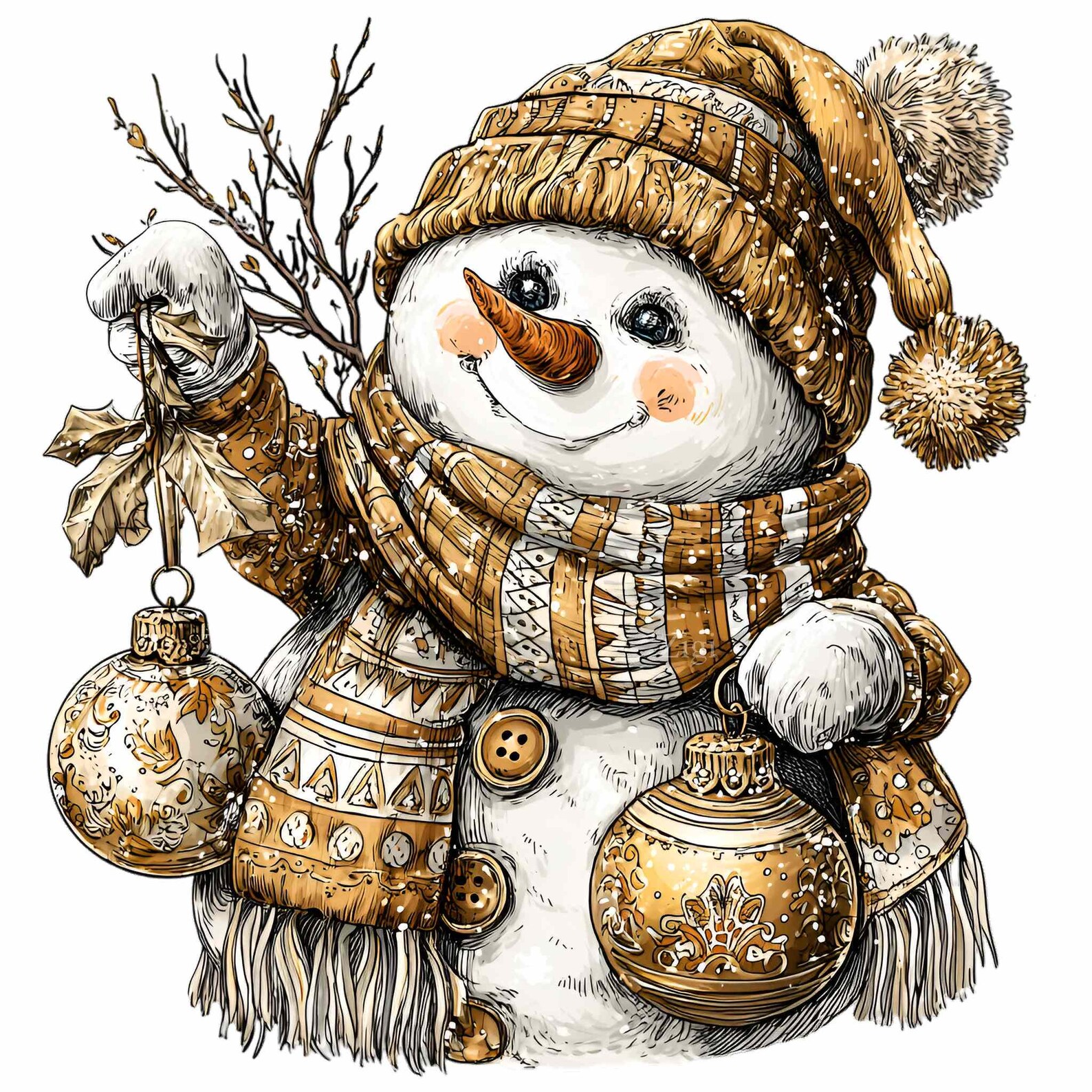 14 PNG Golden Snowman PNG Clipart – Elegant Snowman With Gold Hat and ...