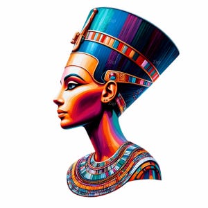 Queen Nefertiti Clipart PNG, 12 Vibrant Ancient Egyptian Illustration ...