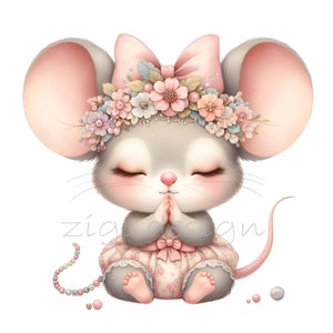 Praying Clipart, Gratitude Clipart, Mouse Clip Art, 12 PNG Girl Angel ...