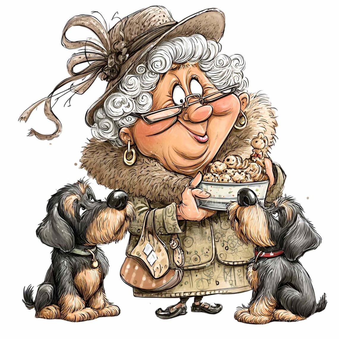 12 PNG Dog Treats Clipart – Grandma PNG With Puppies and Cookies for ...