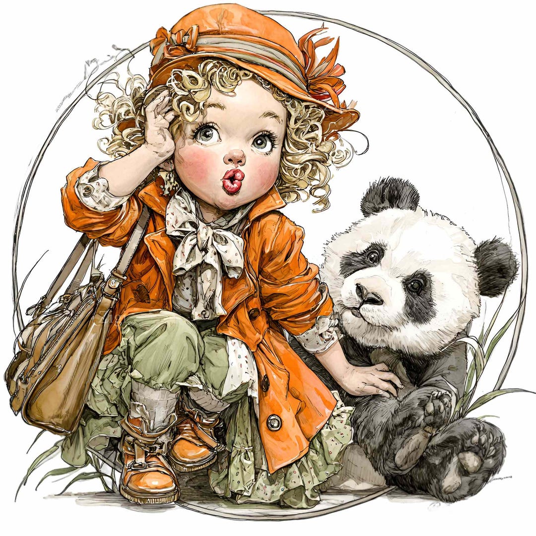 10 PNG Girl With Panda PNG Clipart – Cute Friendship Digital Art for ...
