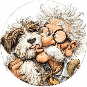 10 PNG Dog Lover – Grandpa and Puppy PNG Clipart – Funny Senior With ...