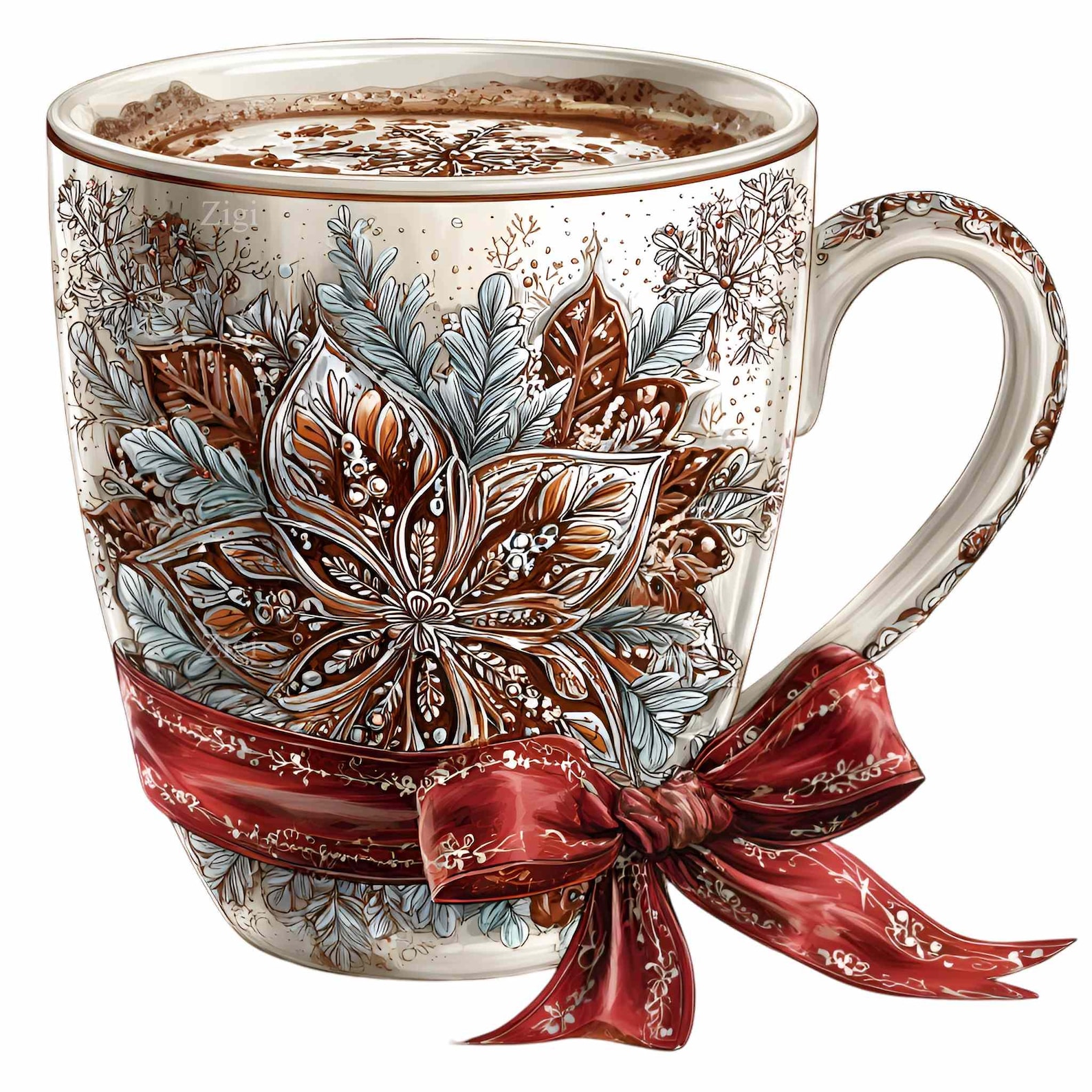 11 PNG Holiday Bow Mug – Christmas Hot Cocoa Cup PNG Clipart for ...