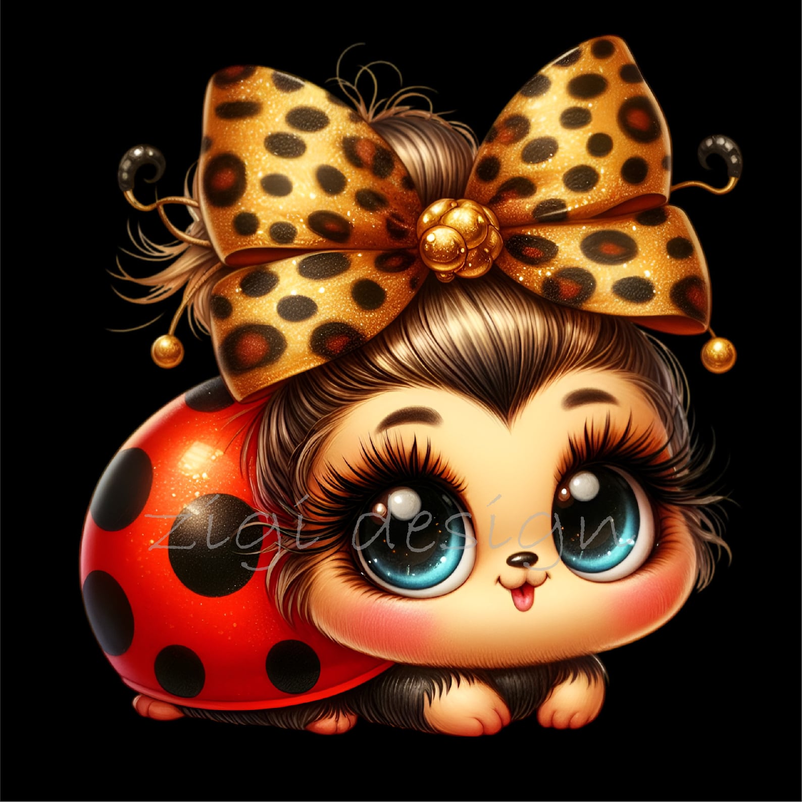 Ladybug Clip Art, Leopard Print Bow Clipart, 15 PNG Animal Print ...