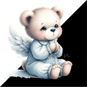 12 PNG Angel Bear Clipart – Cute PNG Illustration – Christian Nursery ...