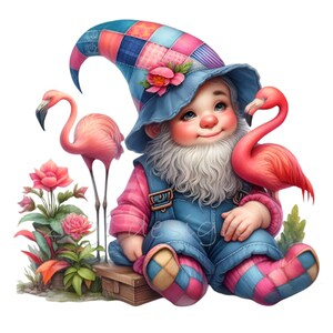 12 PNG Tropical Gnome Clipart - Flamingo PNG Illustration - Summer ...